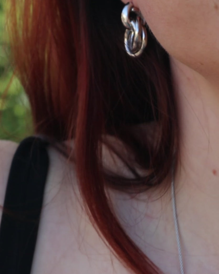 'Eliason' Interlocked Knot Earrings – Lines & Current