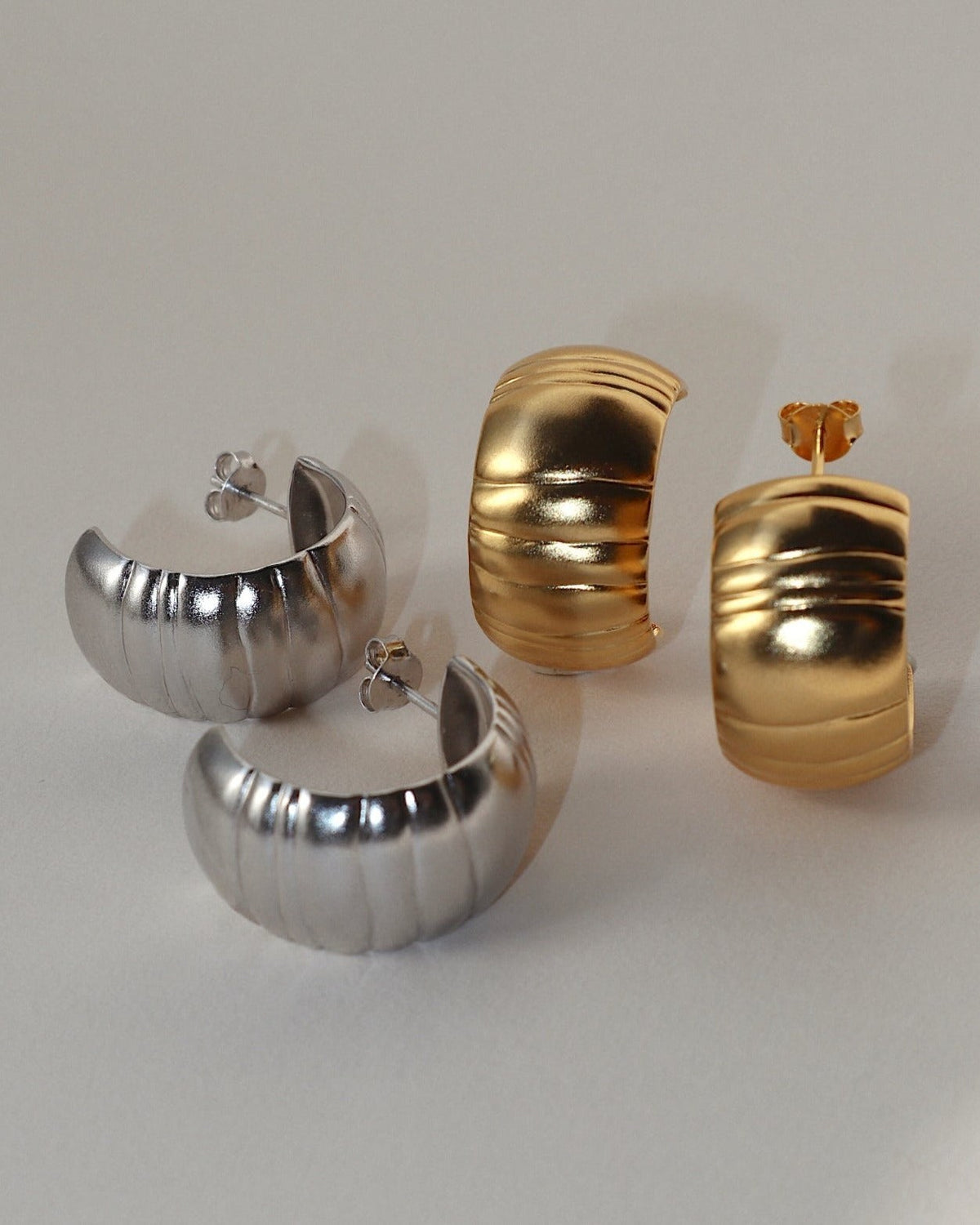 'Impression' Chunky Hoop Earrings – Lines & Current