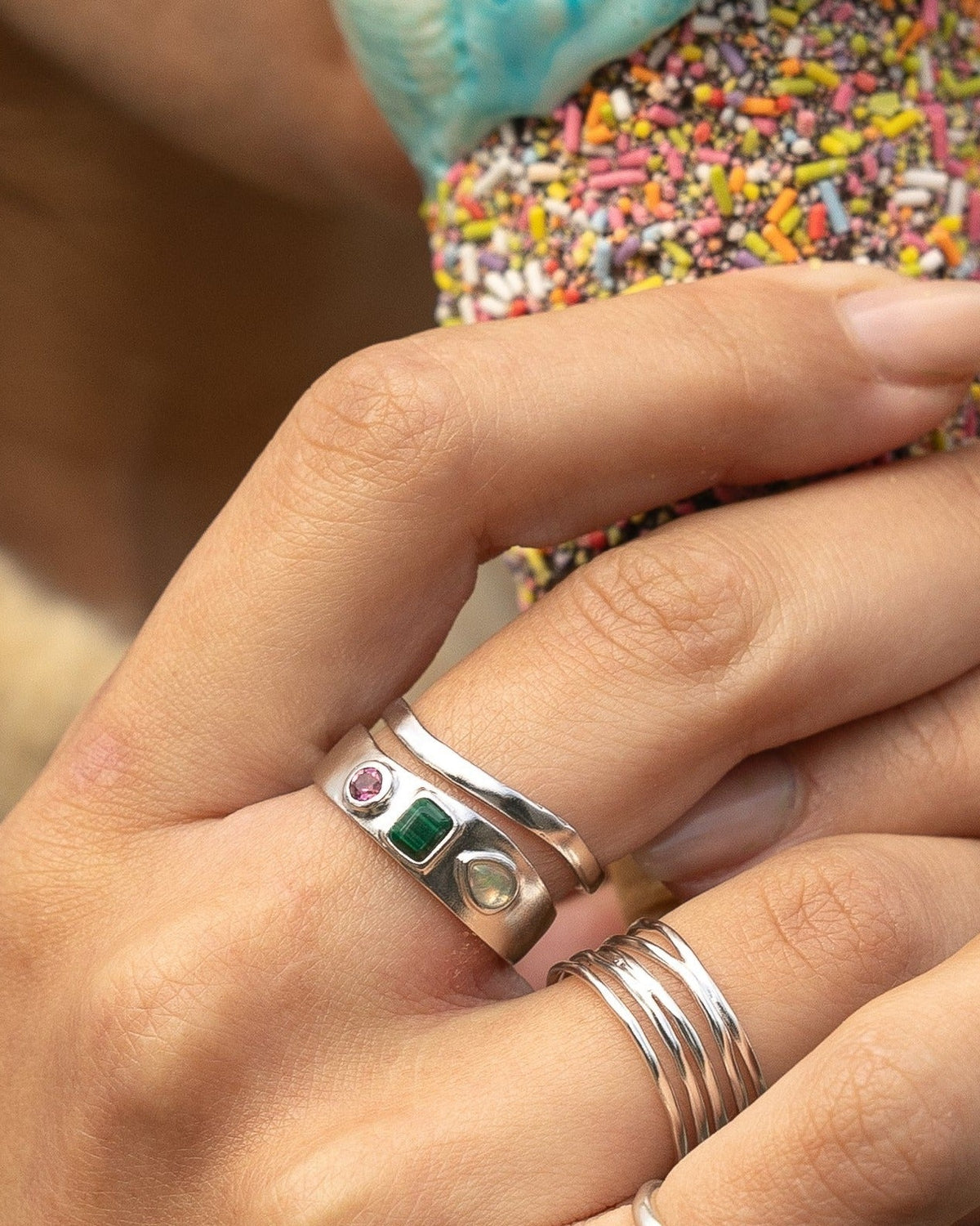 'Fia' Spirited Gemstone Ring – LINES AND CURRENT