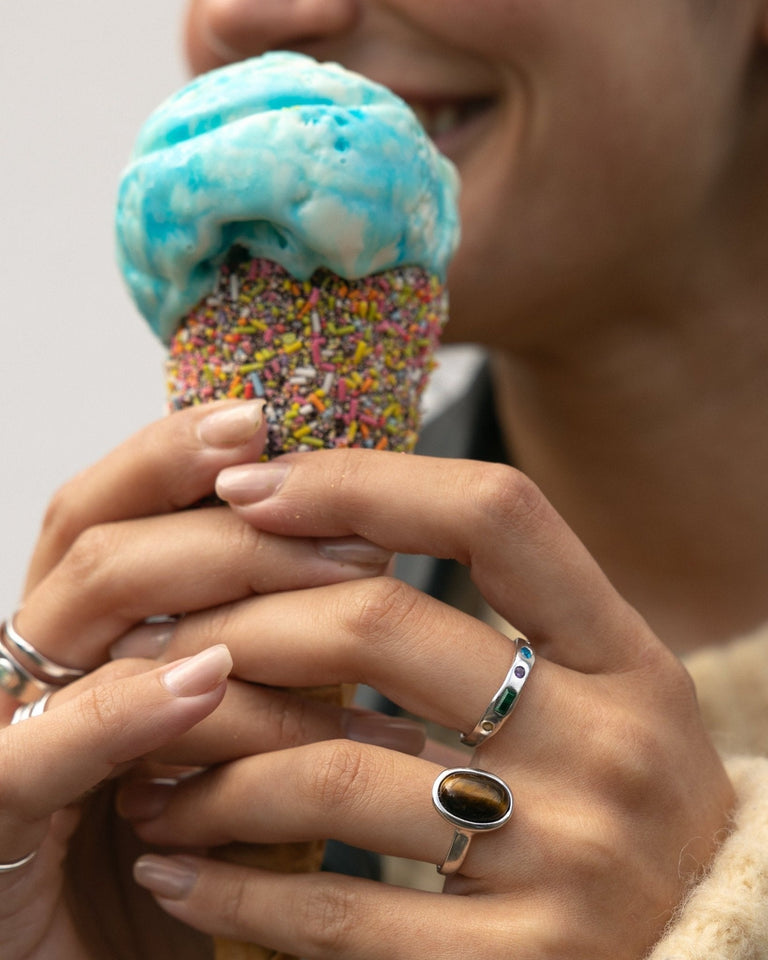 'Sofia' Five Gemstone Ring – LINES AND CURRENT