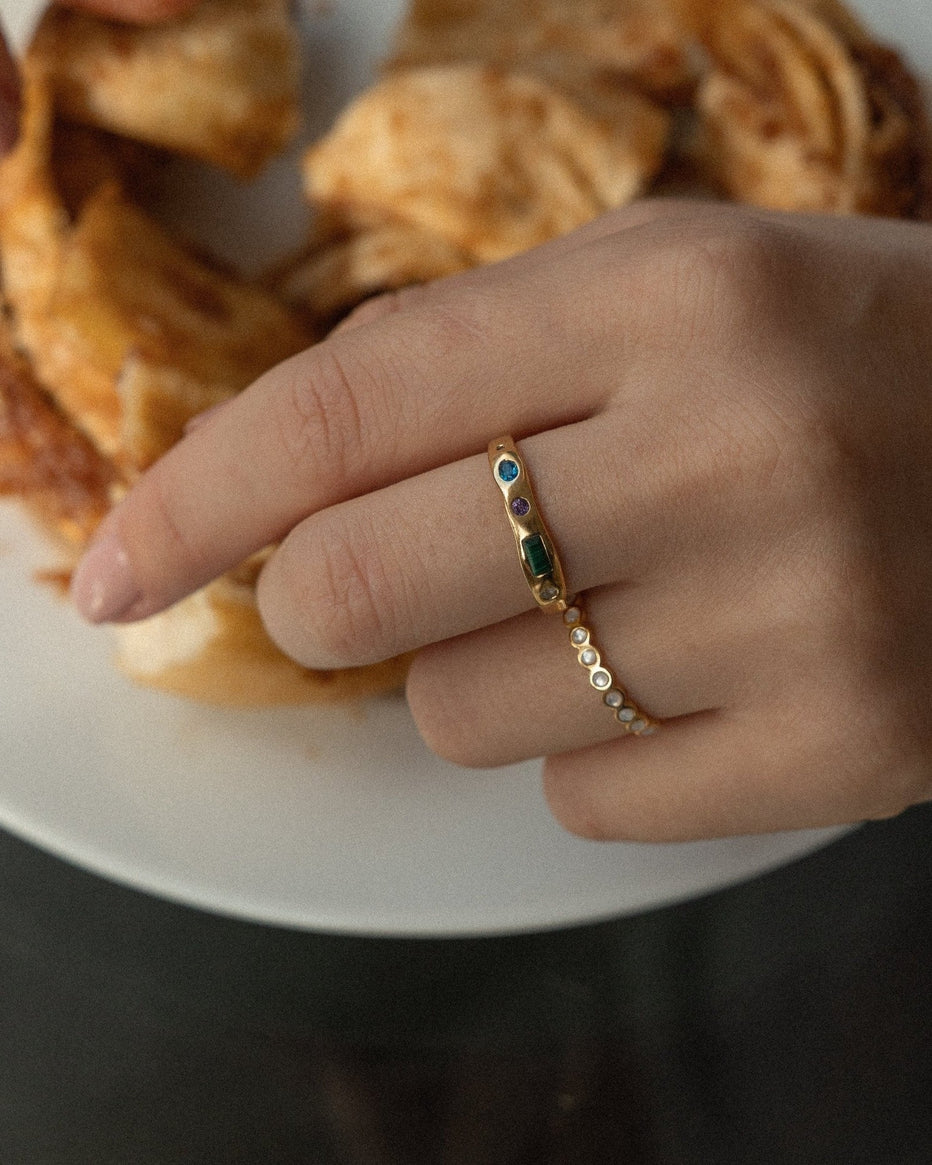'Sofia' Five Gemstone Ring – LINES AND CURRENT
