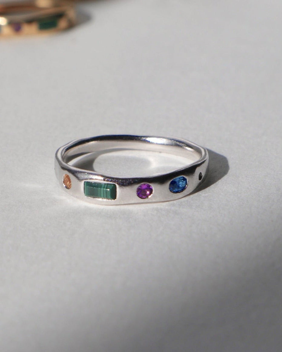 'Sofia' Five Gemstone Ring – LINES AND CURRENT